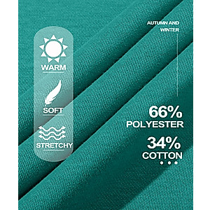 MAGCOMSEN Women's Pullover Crewneck Fleece Lined Sweatshirt Cozy Soft Cotton Winter Shirts Warm Long Sleeve Green XXL