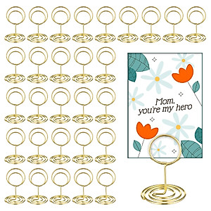 30 Pcs Gold Place Card Holders Picture Holders for Tables Small Table Place Card Holders Table Number Holders Photo Holders Table Number Stands for Centerpieces Wedding Reception Party Restaurant