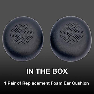 Ear Cushions Pads for Jabra Evolve2 65, Elite 45h, Evolve2 40, Bluetooth and Corded USB Headsets, Global Teck 2pk Replacement Spare Leatherette Ear Cushion (2-Pack Ear Cushions)