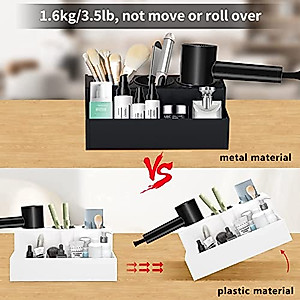 HigoYXP Hair Tool Organizer, 100% Metal Hot Tools Organizer, Heat-Resistant Hair Tool Holder-Styling Tools Organizer for Cosmetic, Skincare, Toiletries, Bathroom Counter, Vanity(1.6kg, Black)
