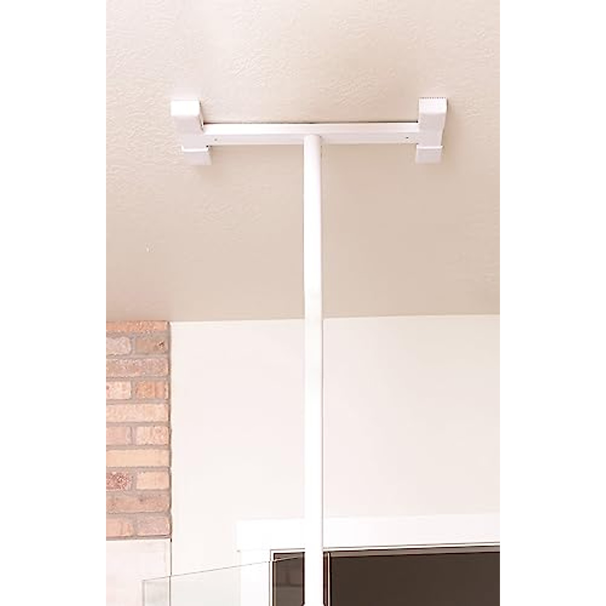 Stander Security Pole, Floor to Ceiling Transfer Pole, Elderly Grab Bar and Bathroom Rail with Padded Handle, Iceberg White