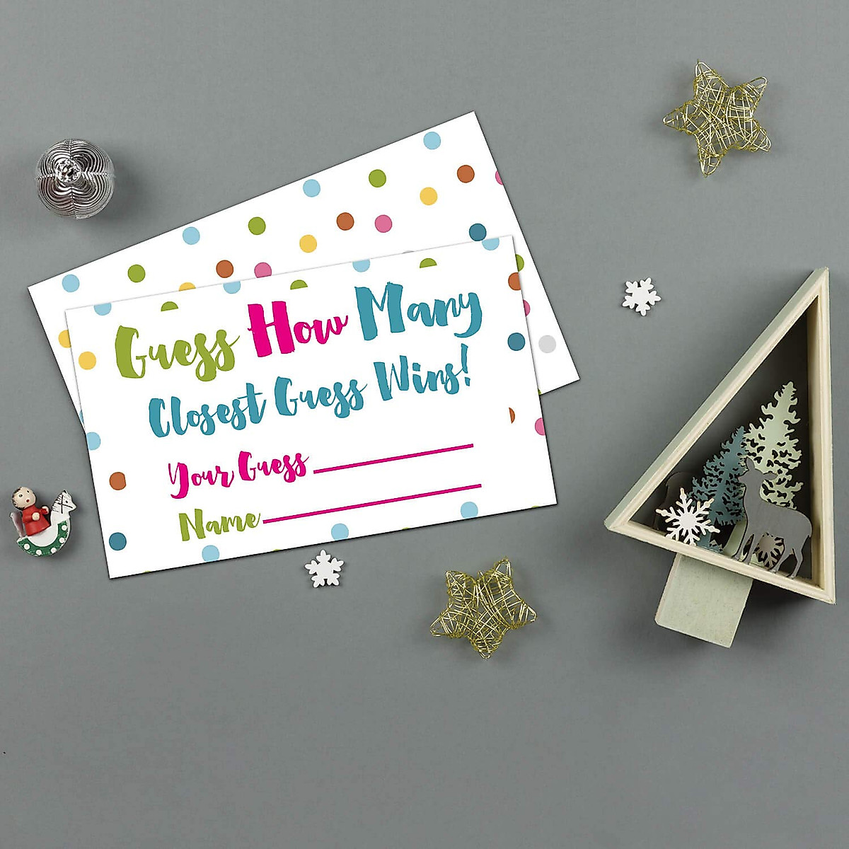 Candy Guessing Game Cards,50-Pack,Games Activities and Decorations.