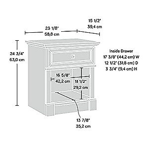 Sauder Palladia Night Stand, L: 23.15" x W: 15.51" x H: 24.8", Split Oak Finish