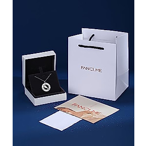 FANCIME Compass Birthstone Necklace for Women Sterling Silver Compass Jewelry Opal Pendant October Birthstone Necklace Gemstone Birthday Christmas Gifts for Girlfriend Wife Mom Her