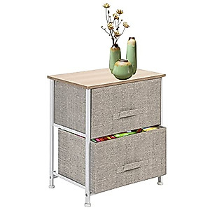 ZSEDP Nordic 2 Drawers Nightstand Bedside Dresser Jewelry Box Makeup Storage Box Cabinet Container Drawer Organizer Bedroom Furniture
