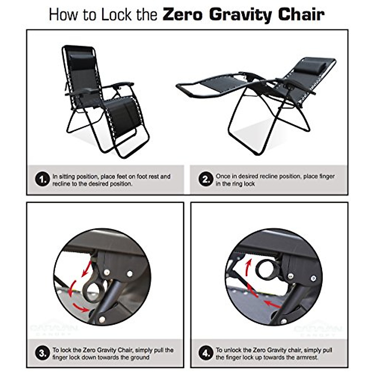 Caravan Sports Infinity Oversized Zero Gravity Chair, Black