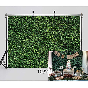 SJOLOON Green Leaves Backdrop Grass Backdrop Natural Green Lawn Party Photography Backdrop Birthday Newborn Baby Lover Wedding Photo Studio Props 10923 (8x6FT)