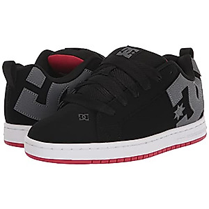 DC Shoes Men's Court Graffik Casual Low Top Skate Shoe Sneaker, Black/Grey/RED, 11