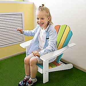 TORVA Kids’ Adirondack Chairs All-Weather Resistant, Outdoor Indoor Furniture Patio Lawn Small Lounge Chairs for Garden, Porch, Deck, Backyard, Fire Pit, Pool,Beach