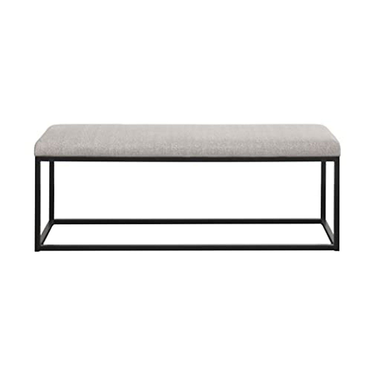 Ball & Cast Modern Upholstered Bench Entryway Bench Ottoman with Metal Frame, 48 Inch Grey