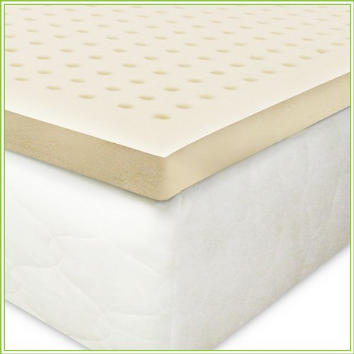 OrganicTextiles 100% Organic Latex Mattress Topper, King Size 2" Thick, Firm, Soft Bamboo Bed Topper Cover Included
