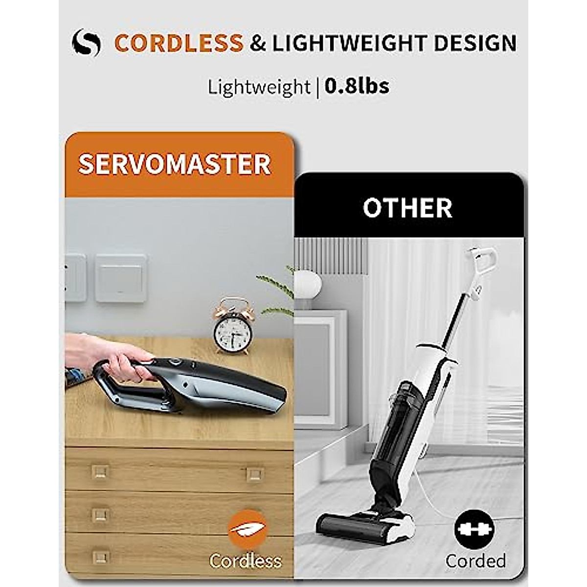 SERVOMASTER Handheld Vacuum Cleaner Cordless, Small Powerful Car Vacuum Cleaner with Rechargeable Battery, Portable Car Hand Held Vacuum Cleaner Accessories Interior Cleaning Kit for Men Women