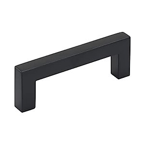 Amerock | Cabinet Pull | Matte Black | 3 inch (76 mm) Center to Center | Monument | 1 Pack | Drawer Pull | Drawer Handle | Cabinet Hardware