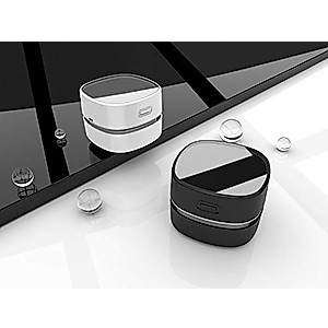 ODISTAR Desktop Vacuum Cleaner, Mini Table dust Sweeper Energy Saving,High Endurance up to 90 mins,Cordless&360º Rotatable Design for Keyboard/Home/School/Office(White)