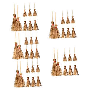 CORHAD 50 Pcs Mini Broom Witch Broom Decor Craft Accessory Witch Broom Ornament Witches Brooms Decor Halloween Tree Ornament Small Brooms Fairy Accessories Doll House Accessories Beech