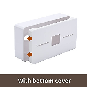 Y-in Hand Tissue Box Cover, Rectangular White Wall Mounted Facial Paper Holder Dispenser, Prefert for Storage on Bathroom Vanity, Kitchen, Night Stand, Countertops Office and Car.