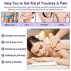 Pinkiou Wax Hair Removal Portable Hair Roller Epilator Machine Set, Wax Heater Machine 1 ,Depilation wax 1, Strips 100, Depilatory sticks 50 (lavender)