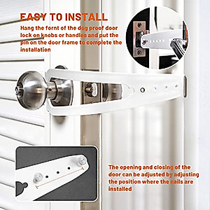 2PCS Cat Door Holder Latch - Cat Door Alternative - No Need for Baby Gate and Pet Door Installs Fast Flex Latch Strap Let's Cats in and Keeps Dogs Out of Litter & Food - Super Easy to Install (L)
