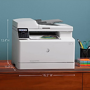 HP Laserjet Pro MFP M183FW All-in-One Wireless Color Laser Printer, Print&Copy&Scan&Fax, 16ppm, 600x600 dpi, Mobile Printing, 2-line Display, 35-Page ADF, Lanbertent Printer Cable
