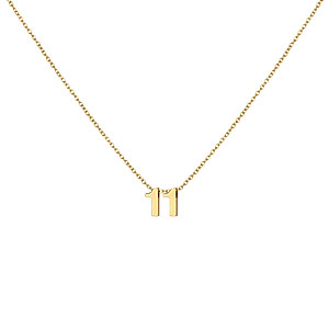 LOXUAKAM Number 11 Necklace for Women, 18K Gold Plated Charm Handmade Necklace Small Dainty Tiny Number Pendant Necklaces for Women Personalized Jewelry