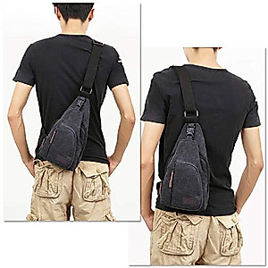 Kalevel Outdoor Travel Crossbody Backpack Casual Shoulder Chest Bag (Black,L)