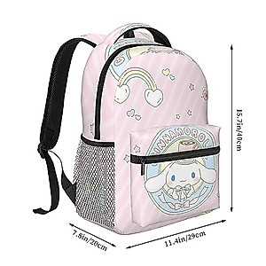 RIDD Cinnamoroll Backpack Cinnamoroll Anime Canvas Backpack Lightweight Casual Daypack Cartoon Fan Merchandise Travel Backpack Gift With Keychain