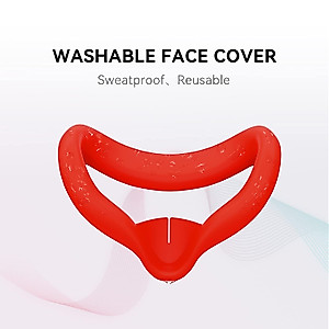 CNBEYOUNG VR Face Cover and Lens Cover Compatible with Quest 2, Sweatproof Silicone Face Pad Mask & Face Cushion for Quest 2 VR Headset, Washable Lightproof Anti-Leakage (Black)