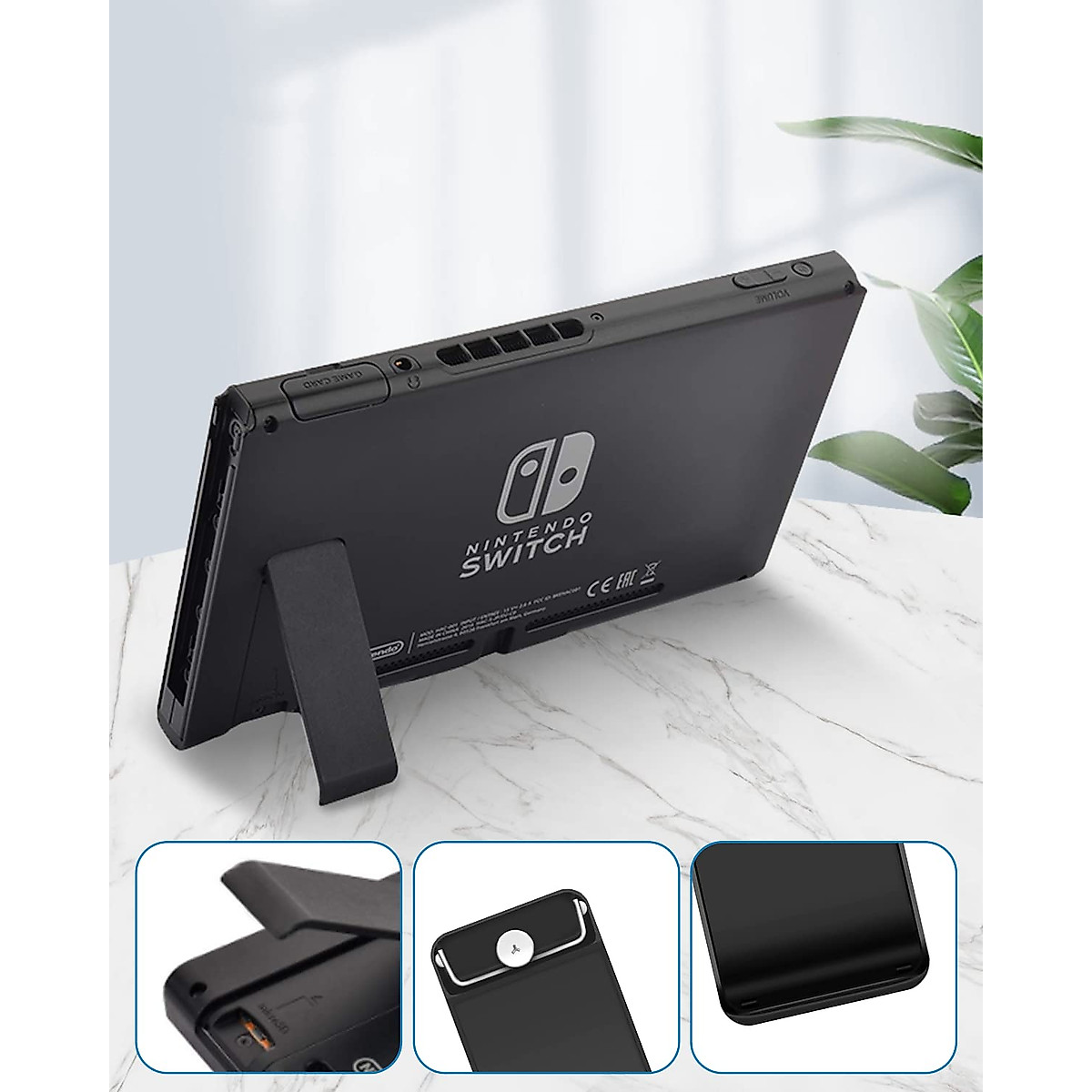 OLCLSS Kickstand Replacement for Nintendo Switch, Switch Kickstand Replacement Set Includings 2 Helloween Thumb Grip Caps and 4 Thumb Grip Caps