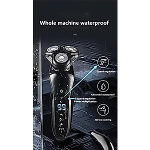 Electric Razor Cordless Beard Trimmer for Men Nose Hair Trimmer 3 in 1 Trimmer Grooming Kit Plus 1 Facial Cleansing Brush Waterproof USB Rechargeable Dry Wet (Black)