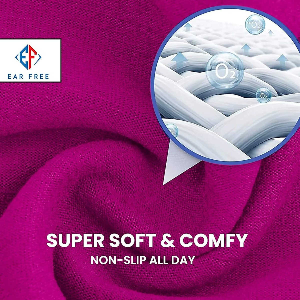 EAR FREE Stylish Cochlear Implant Headband | Set of 5 Sweat Bands | Non-Pleated | Unisex Head Wrap | Secure and Durable Hairbands for Sports or Everyday Use