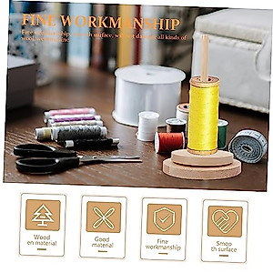 Hohopeti Spool Holder Thread Macrame Cord Tissue Holder Rack Knitting Accessory Towel Holder Stand Organizer Knitting Tool Supplies Sewing Yarn Holder Stand Lucet Fork Accessories Hand Wood