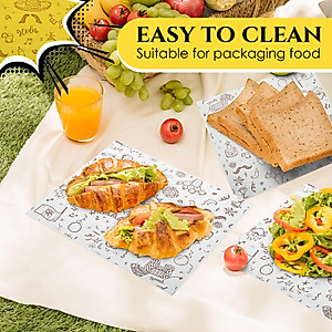 150 Pcs Deli Wax Paper Taco Wrapping Paper Mexican Festival Wax Paper Sheets for Food Greaseproof Paper Sandwich Picnic Food Basket Liners Wax Wrappers Bakery Tissue Sheets for Kitchen (Fiesta)