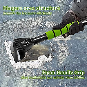 Ice Scraper for Car Windshield, SEAAES Extendable Snow Brush Remover with Foam Grip for Car Auto SUV Truck Windows