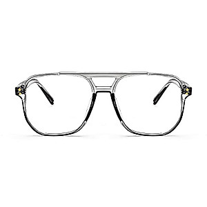 FEISEDY Blue Light Blocking Glasses Fake Nerd Clear Square Computer Lightweight Pilot Glasses Frame Oversized B2866