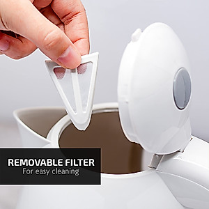 Ovente Electric Kettle 1.7 Liter Cordless Hot Water Boiler, 1100W with Automatic Shut-Off and Boil Dry Protection, Fast Boiling BPA-Free Portable Instant Heater for Making Tea, Coffee, White KP72W