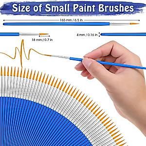 100Pcs Paint Brushes Bulk Small, Anezus Paint Brushes for Kids Fine Paint Brushes Set Detail Paint Brushes for Classroom Model Canvas Face Nail Art Acrylic Watercolor Paint Craft Supplies