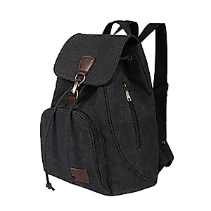 Eshow Canvas Backpack Purse for Women Canvas School Backpacks Small Casual Daypack for Men Women Anti-theft Work Daily Girls
