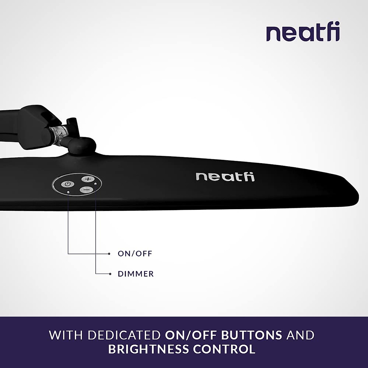 Neatfi Elite HD XL Task Lamp with Clamp, 1360 Lumens, 84PCS SMD LED, 6500K, Super Bright Desk Lamp, Non-Polar Dimming (22 Inches, Black)