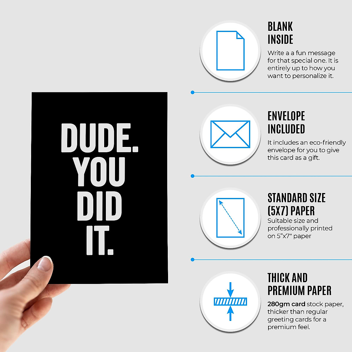 Funny and original graduation card for her with envelope | Inspirational card for women from mom, dad, friend… Fun and empowering present for graduation day | Girl. You Did It