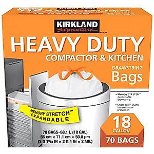 Kirkland Signature Compactor Kitchen Trash Bag with Gripping Drawstring Secure Full Size