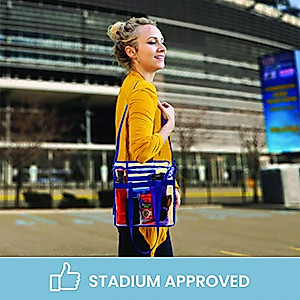 Bags for Less Clear Bag Stadium Approved Tote with Handles Double Zippers Adjustable Shoulder Straps