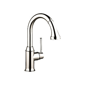 Talis C Prep Polished Nickel Kitchen Faucet + Soap Dispenser + Base Plate