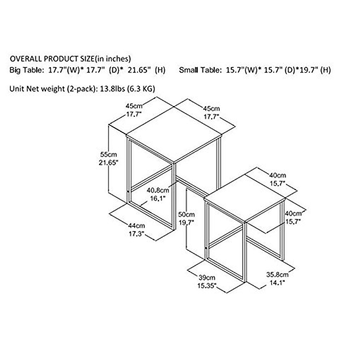 Ameriwood Home Stewart Nesting Tables, Weathered Oak