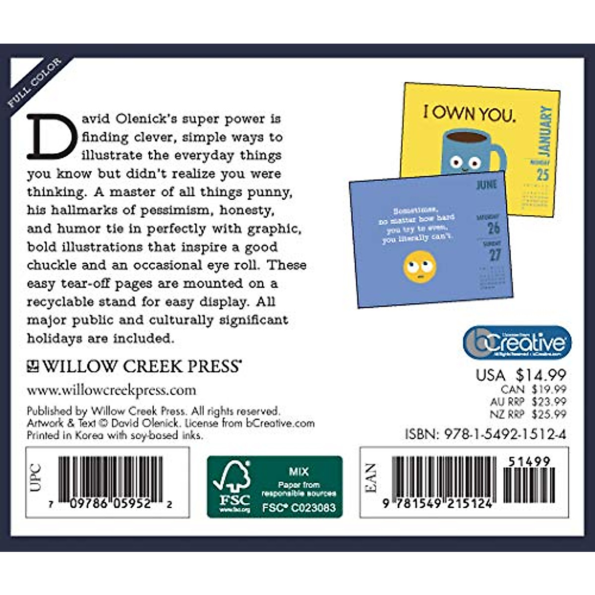 The Art of David Olenick 2021 Box Calendar