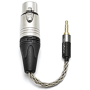 GUCraftsman 3.5mm Stereo Male to 4 Pin XLR Balanced Female Portable Headphone Adapter Cable 6N Single Crystal Silver Headphone Jack Convert Cable for Audio Players with 3.5mm Ports