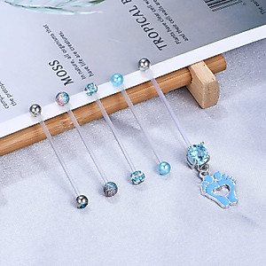 Anicina Plastic Pregnancy Belly Button Rings Maternity Belly Button Ring Bioplast Sports Clear Pregnancy Belly Rings Piercing Retainer for Pregnant Women Mix Style 14G 35mm Blue