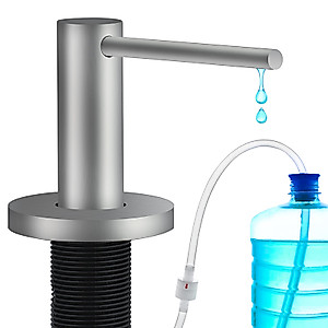 Gappo Upgraded Soap Dispenser for Kitchen Sink Brushed Nickel, Stainless Steel Countertop Pump, Built in Sink Soap Dispenser with 47" Extension Tube kit