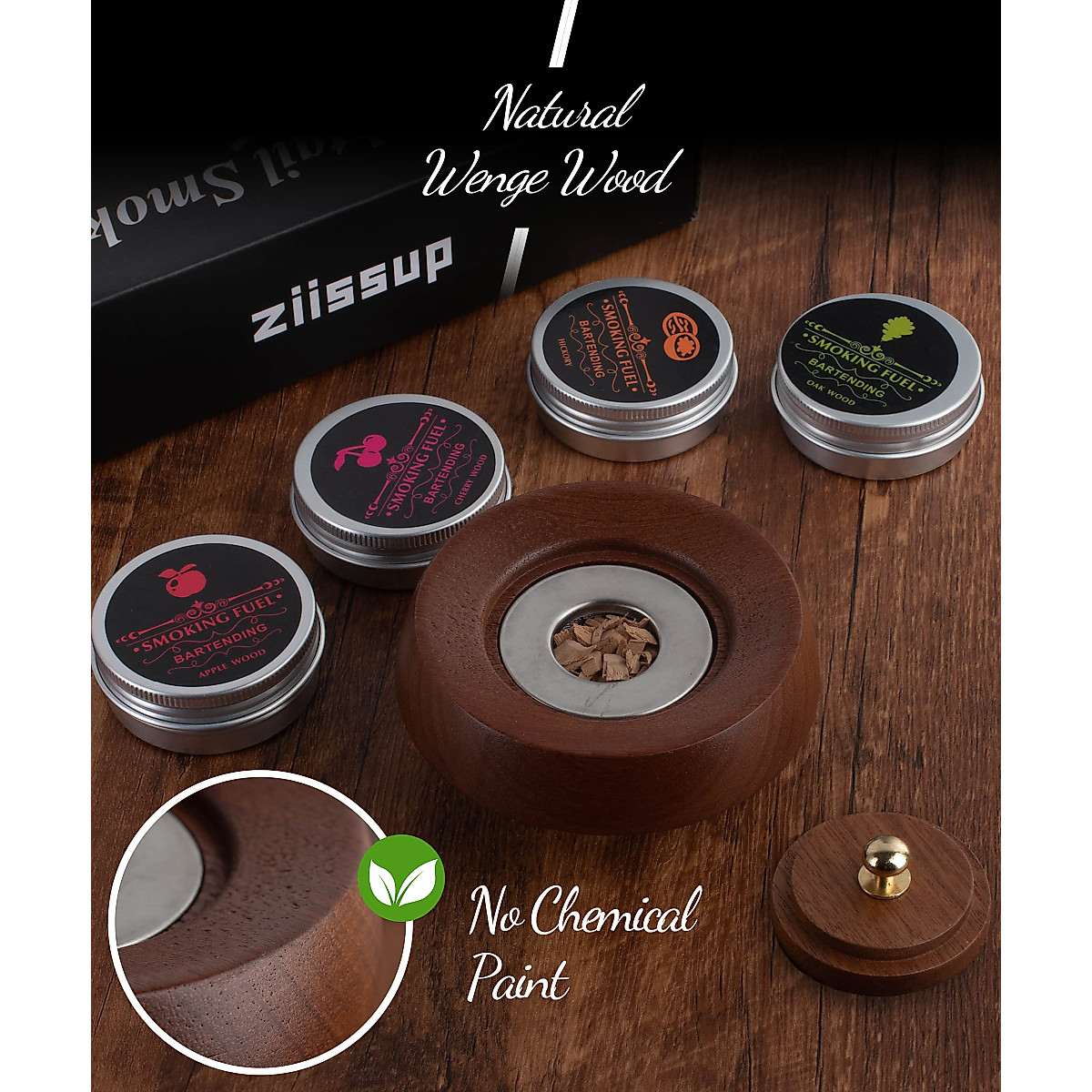 Cocktail Smoker Kit,Ziissup Old Fashioned Cocktail Kit With 4 Flavors of Wood Chips,Whiskey Smoker Kit,Bourbon Smoker kit is Idea Gift For Your Father, Friends & Lover