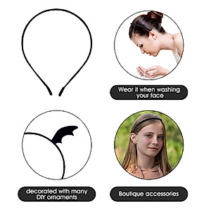 Lawie 20 Pack Black Satin Cloth Fabric Covered Thin Slim Hard Metal Headband 0.5CM Plain Wire Hair band Elastic Skinny Hair Hoop Holder Tiara Crown Base for Women Men Crafting DIY Accessories