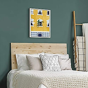 Kate and Laurel Sylvie Lisbon Framed Canvas Wall Art by Maja Tomljanovic, 18x24 White, Colorful Feminine Art Decor